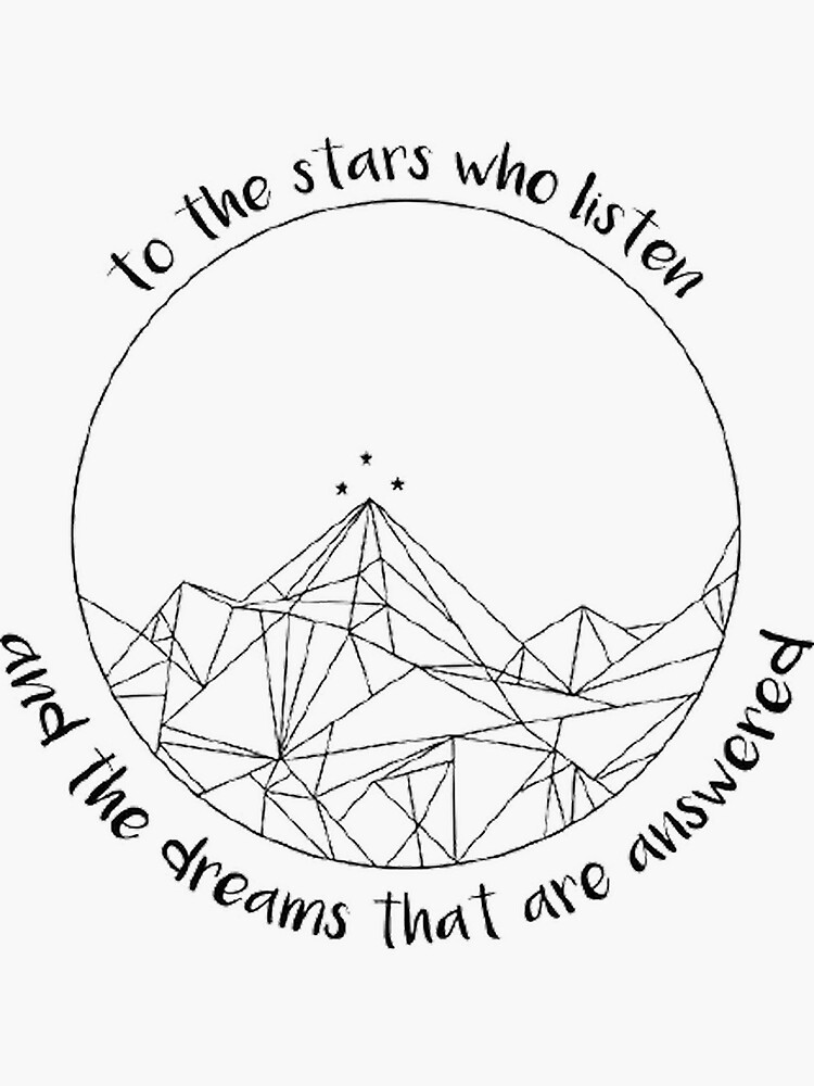 "To The Stars Who Listen ACOTAR Night Court Quote Art" Sticker for Sale ...