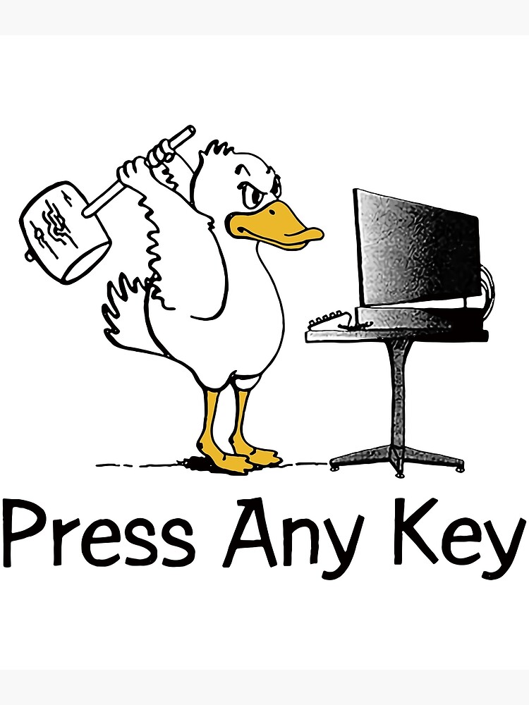 "Press Any Key Duck" Poster for Sale by QueensAscension | Redbubble