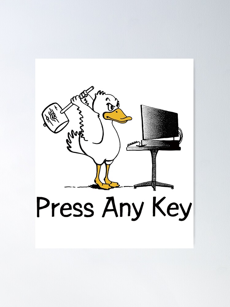 "Press Any Key Duck" Poster for Sale by QueensAscension | Redbubble