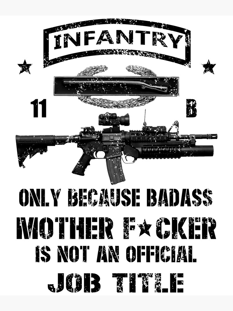 "US Army 11B Infantry Hardcore" Poster for Sale by QueensAscension ...