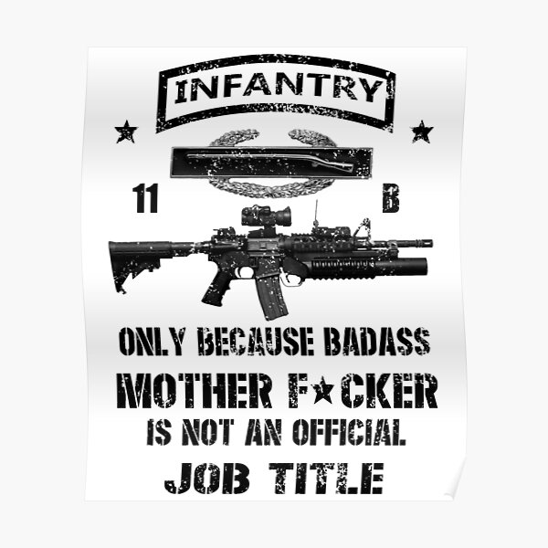 "US Army 11B Infantry Hardcore" Poster for Sale by QueensAscension ...
