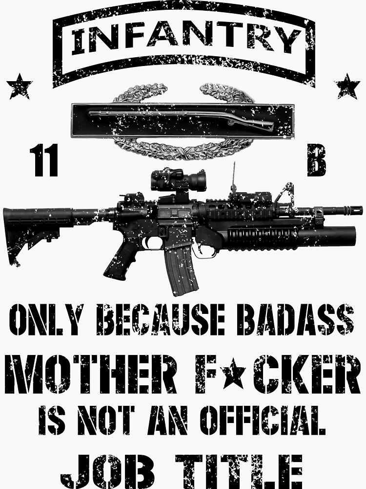 "US Army 11B Infantry Hardcore" Sticker for Sale by QueensAscension ...