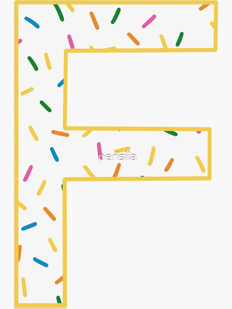 "Letter F Sprinkles Alphabet Initial" Sticker for Sale by perisila ...