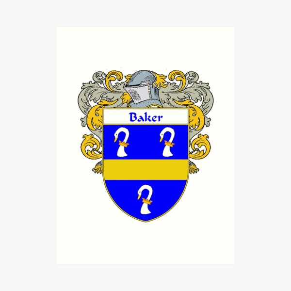 "Baker Coat of Arms/ Baker Family Crest" Art Print by IrishArms | Redbubble