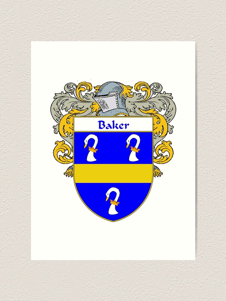 "Baker Coat of Arms/ Baker Family Crest" Art Print by IrishArms | Redbubble