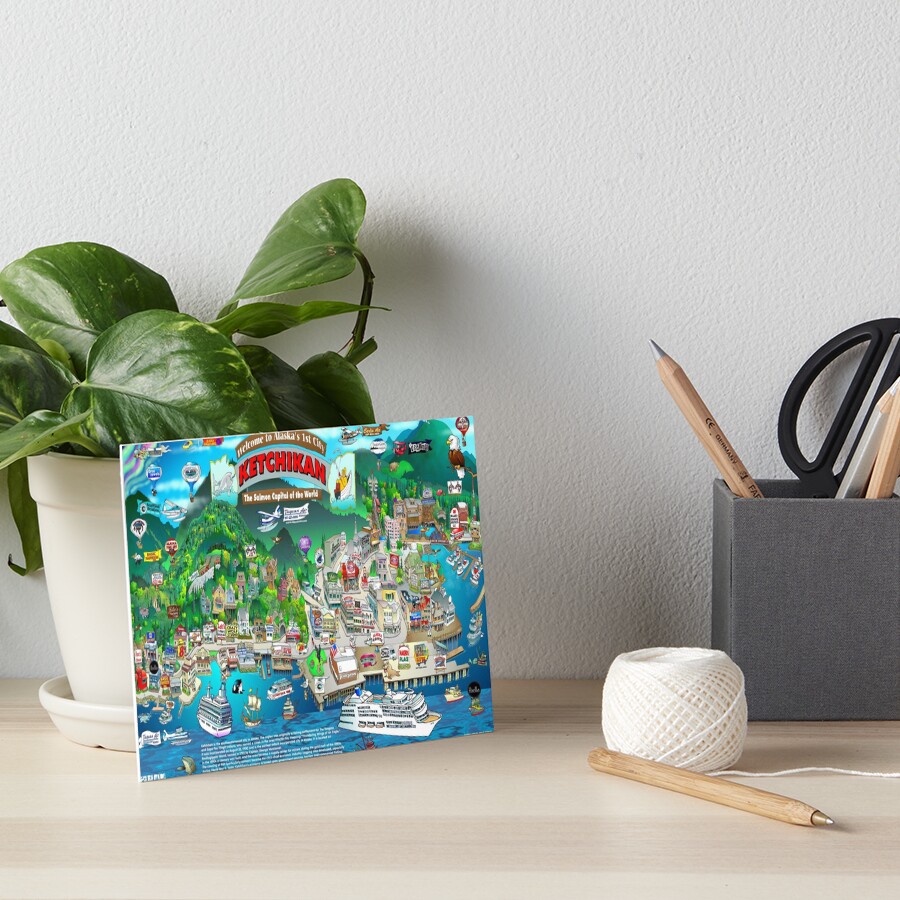 "Ketchikan Alaska Map" Art Print for Sale by Jon Hanley | Redbubble