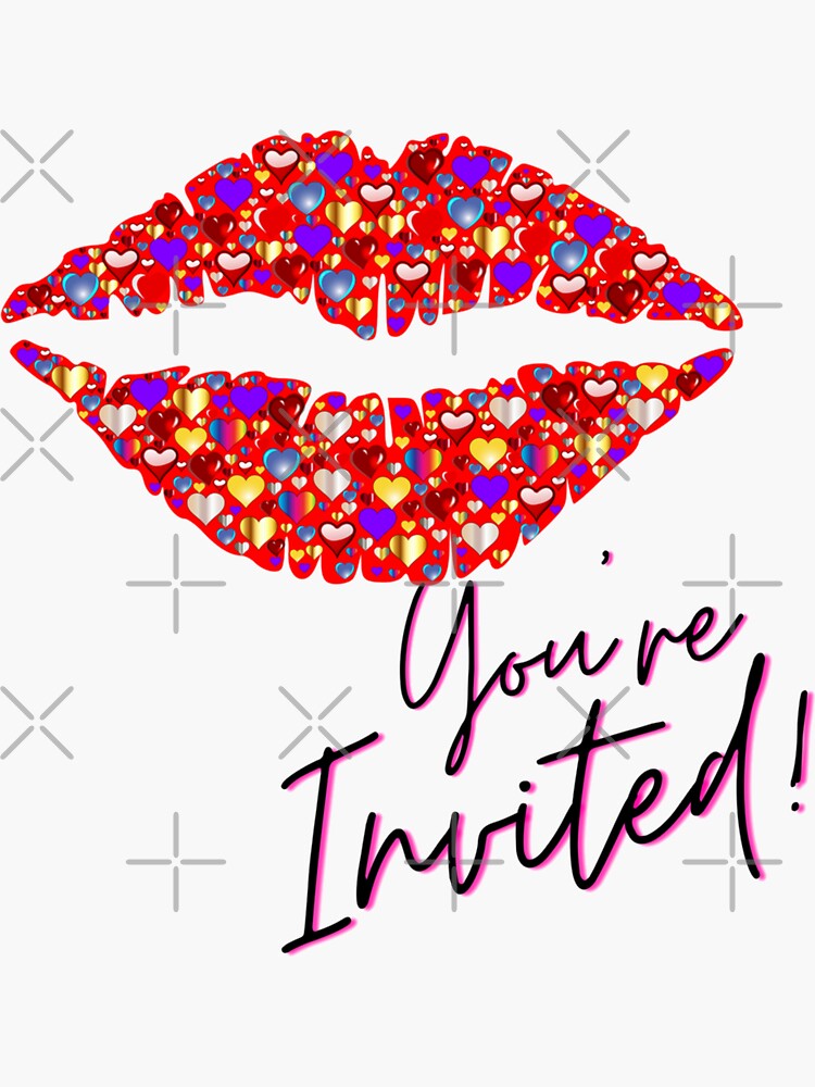 "you're invited" Sticker for Sale by Lauleyne | Redbubble