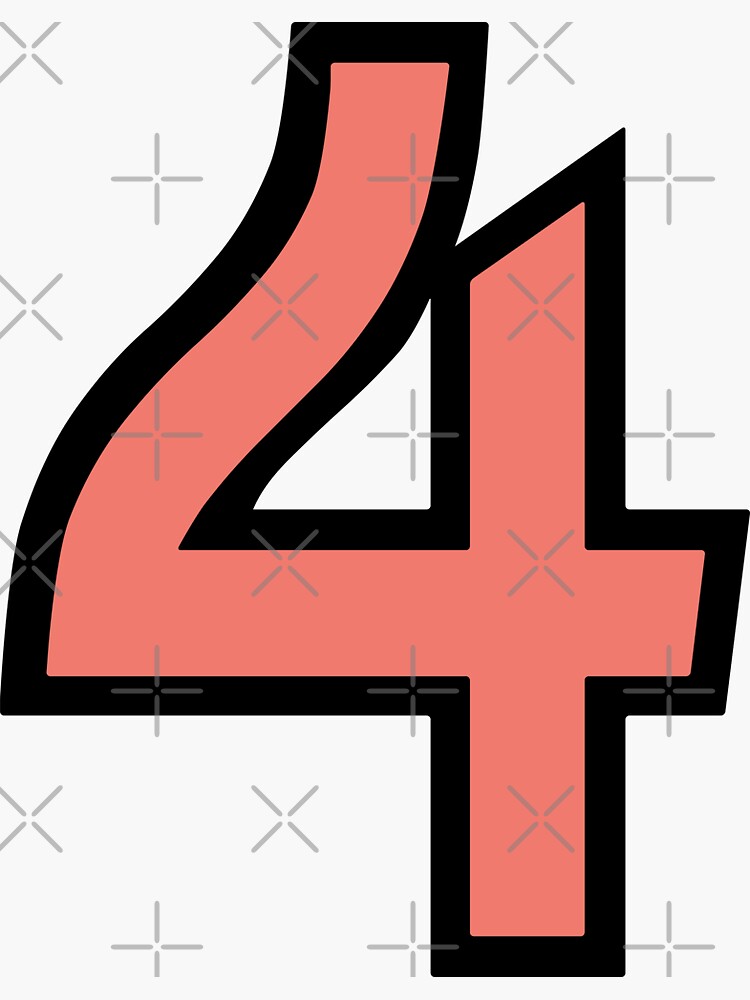 "Funky Number 4 (Four)" Sticker for Sale by Thespot | Redbubble