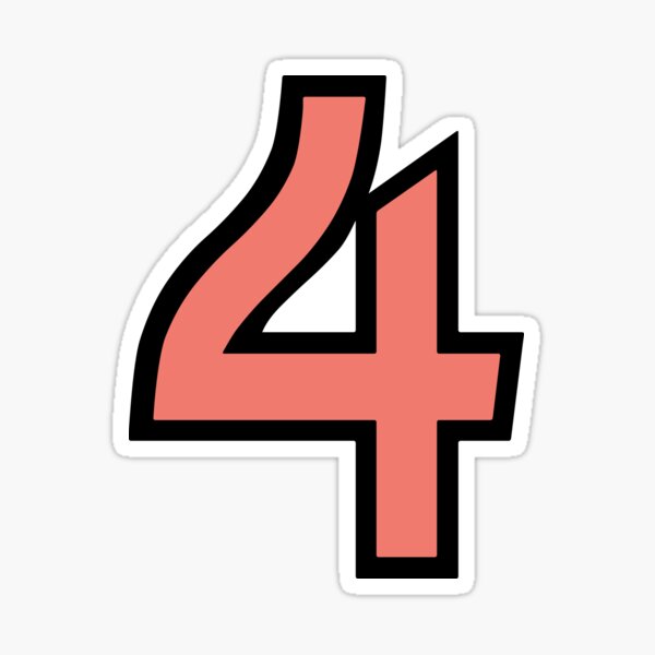 "Funky Number 4 (Four)" Sticker for Sale by Thespot | Redbubble