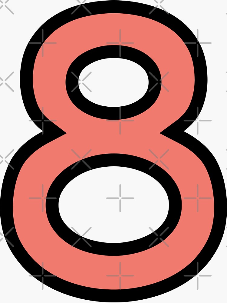 "Funky Number 8 (Eight)" Sticker for Sale by Thespot | Redbubble