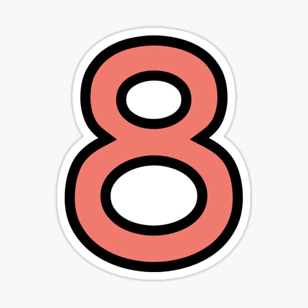 "Funky Number 8 (Eight)" Sticker for Sale by Thespot | Redbubble