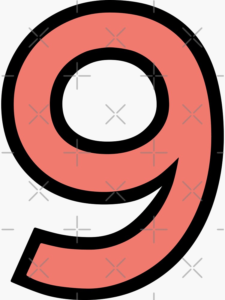 "Funky Number 9 (Nine)" Sticker by Thespot | Redbubble