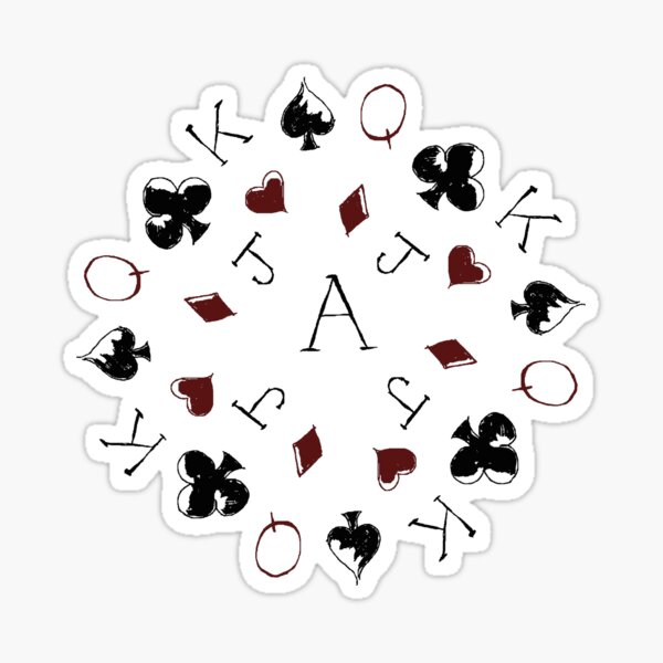 "Four Suits" Sticker for Sale by tankmelon | Redbubble