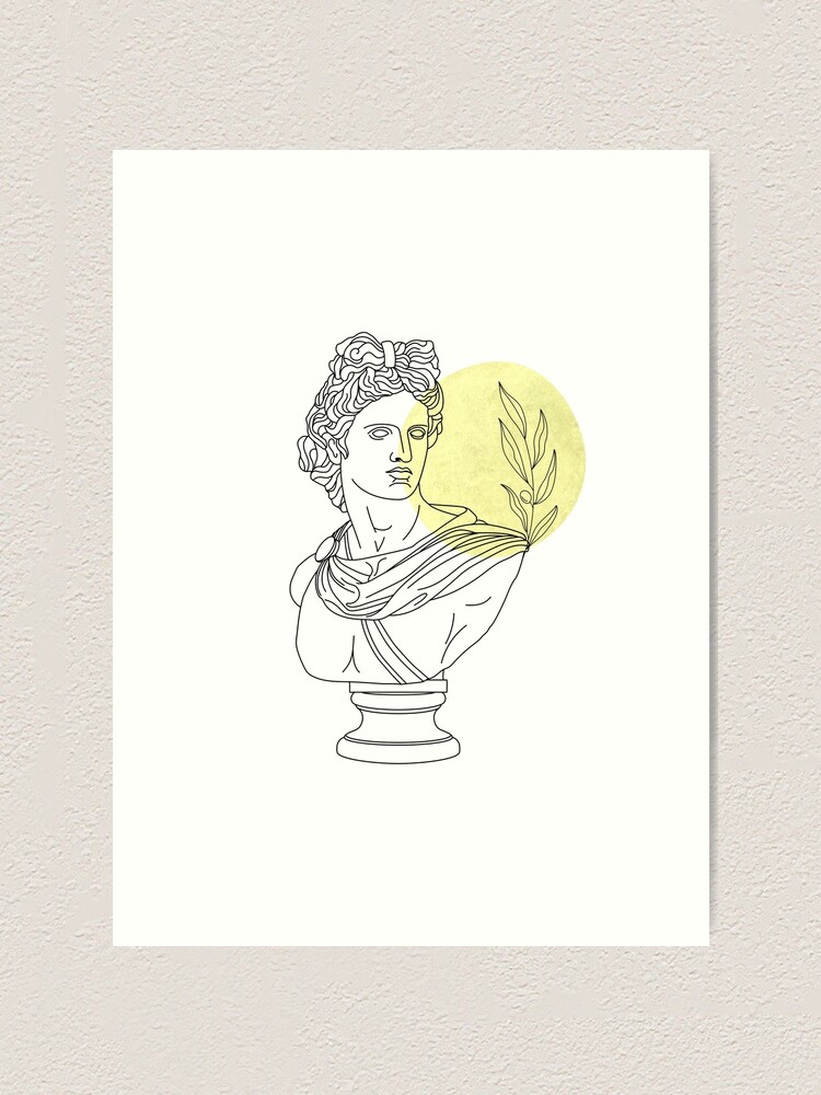 " Illustrated Olympian Gods,Apollo Ancient Greek God,Illustrated Busts ...