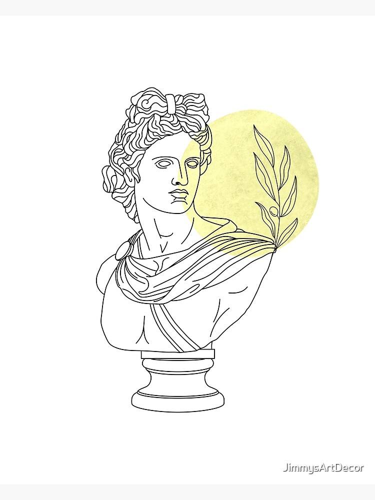 " Illustrated Olympian Gods,Apollo Ancient Greek God,Illustrated Busts ...