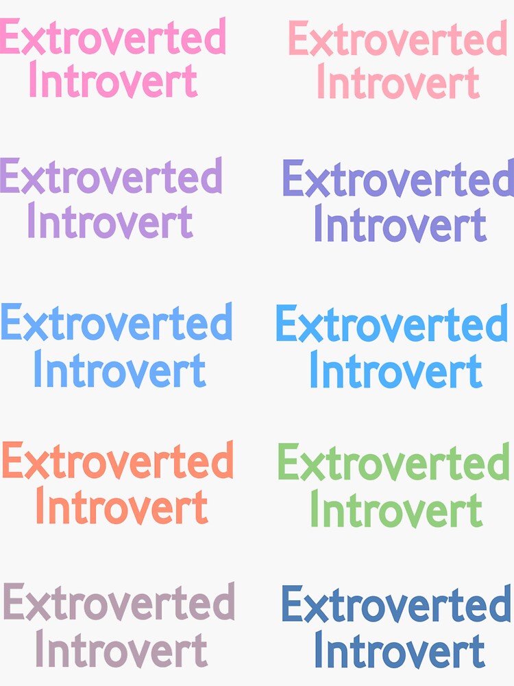 "Typology, Extroverted introvert typography, text." Sticker for Sale by ...