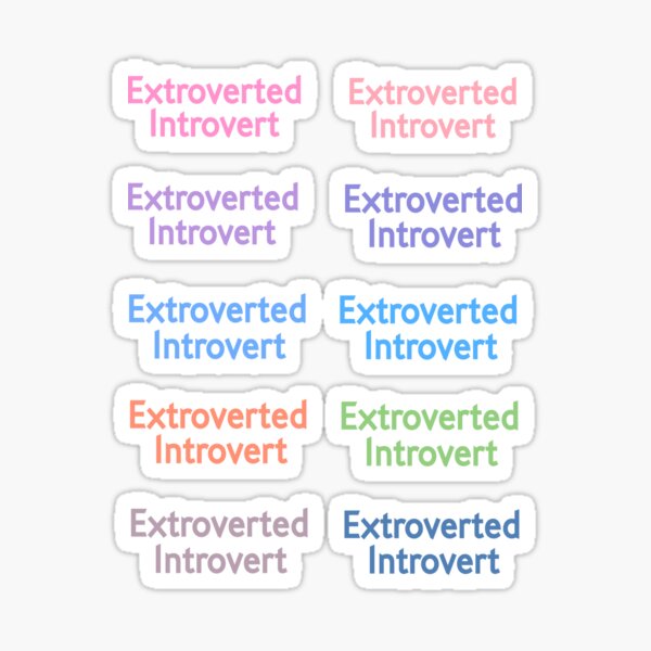 "Typology, Extroverted introvert typography, text." Sticker for Sale by ...