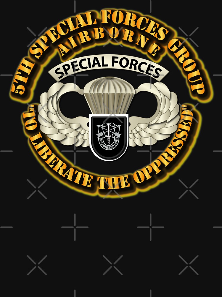 "SOF - 5th SFG - Airborne Badge" T-shirt by twix123844 | Redbubble ...