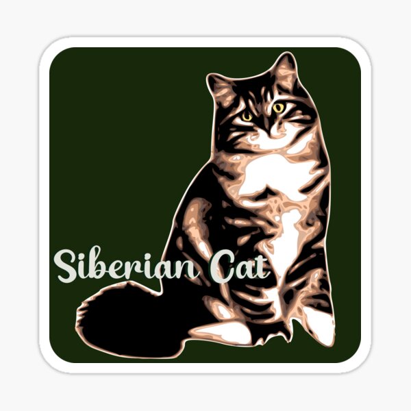 Cute Siberian Cat Cartoon Sticker By Markotropoya22 Redbubble