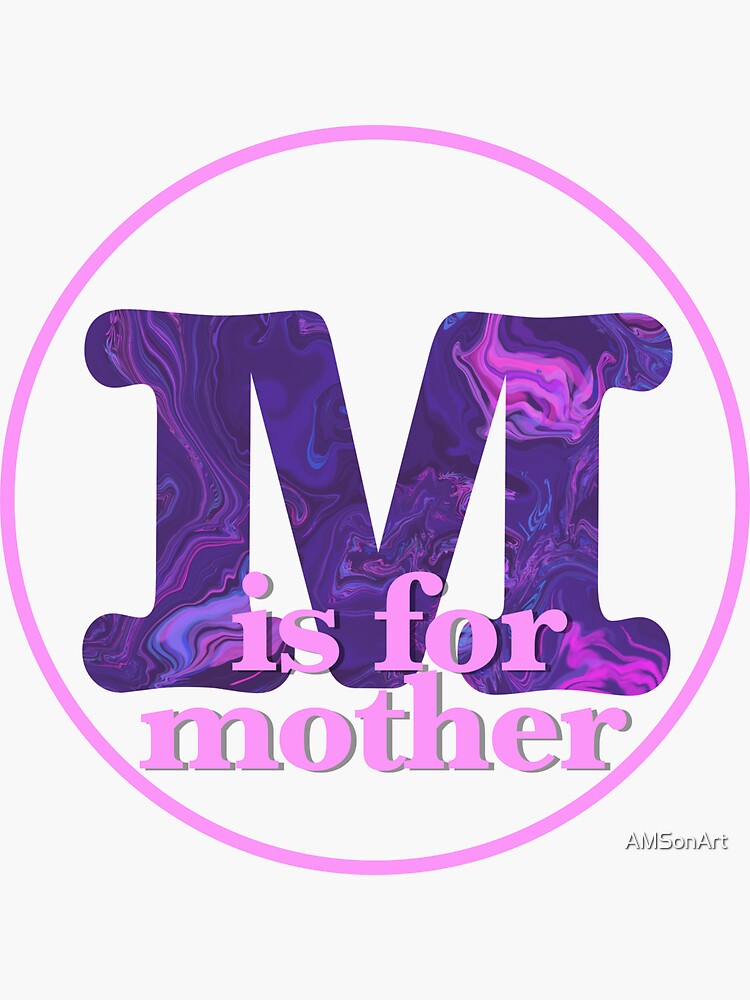 "Purple letter M is for mother monogram " Sticker for Sale by AMSonArt ...