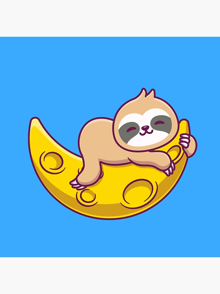 "Sloth Sleeping on the Banana Moon" Poster for Sale by Andrius123 ...