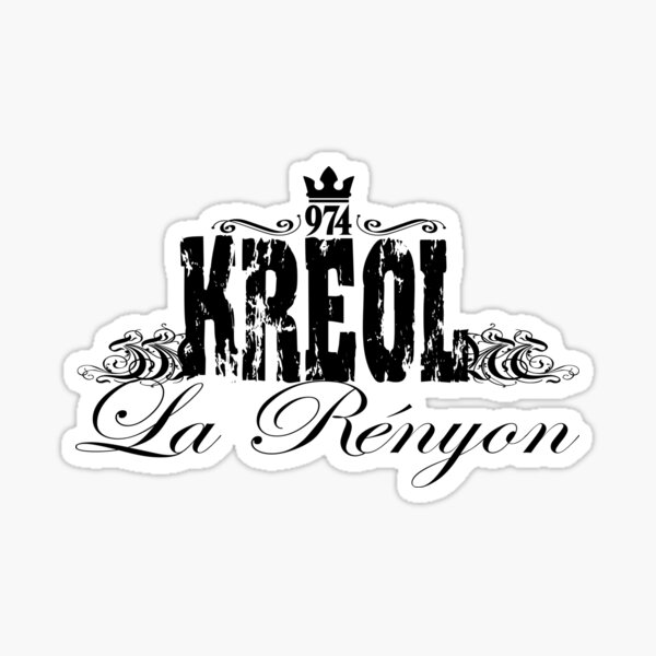 "Kreol La Renyon - BLACK" Sticker for Sale by pandafactory | Redbubble
