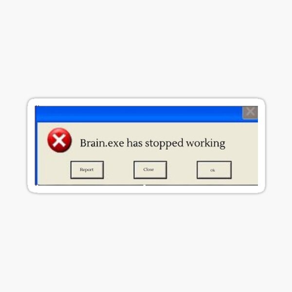 "Windows Error brain" Sticker for Sale by Timez5360 | Redbubble