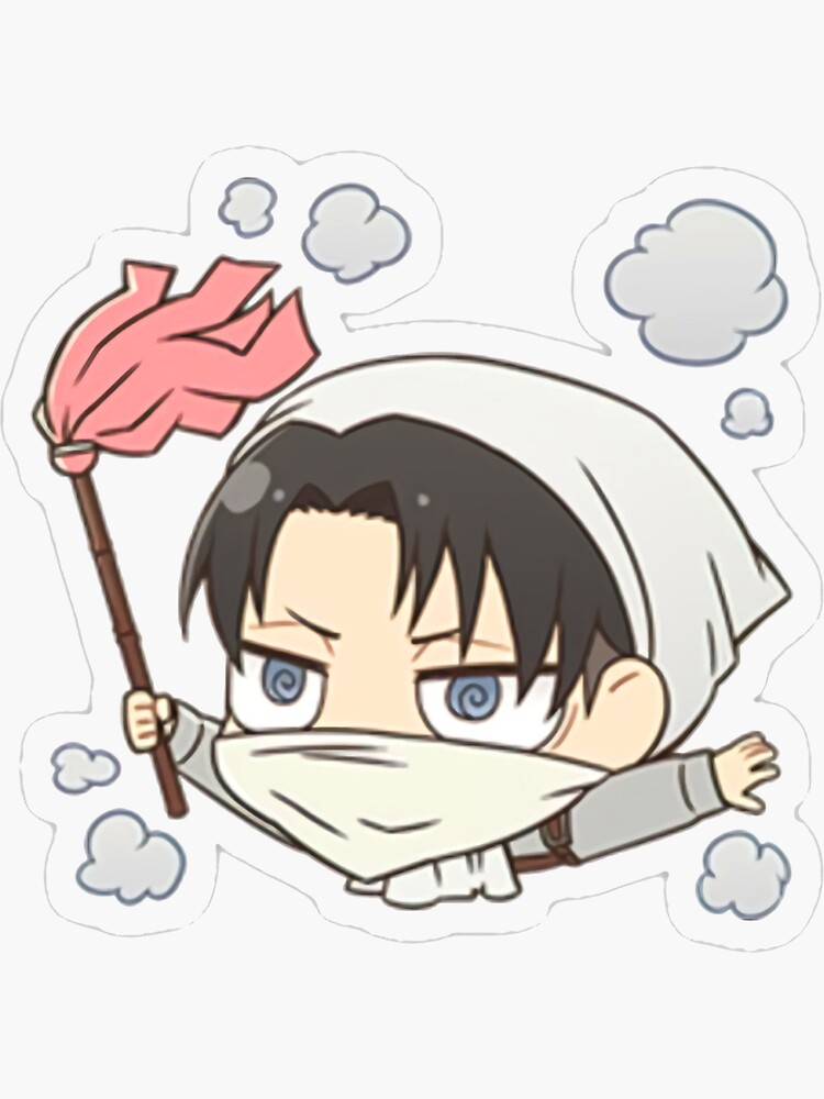 Pegatina «Attack On Titan Levi Limpiando Chibi» de Anna-Harrison ...