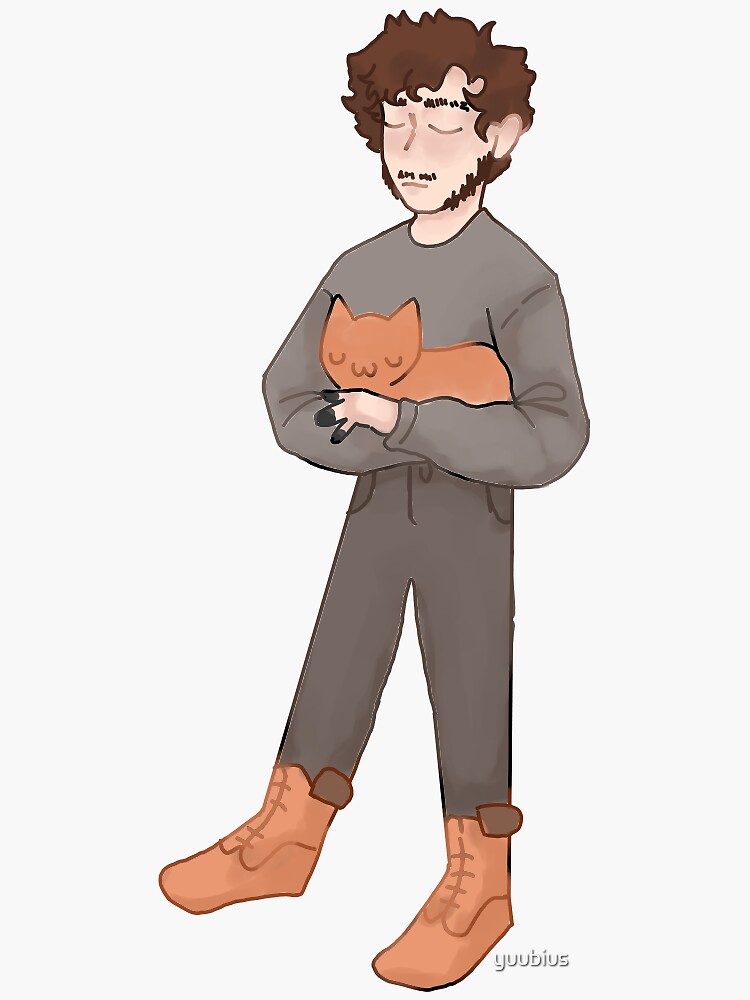 "Jschlatt + Cat" Sticker for Sale by yuubius | Redbubble