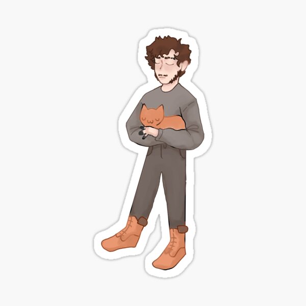 "Jschlatt + Cat" Sticker by yuubius | Redbubble