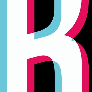 "Letter R Tik Tok Style Glitch Effect Blue White Red" Sticker by ...