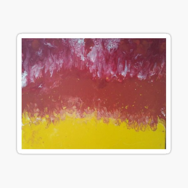 "Abstract Red, Yellow, " Sticker for Sale by AmandaDepablos | Redbubble