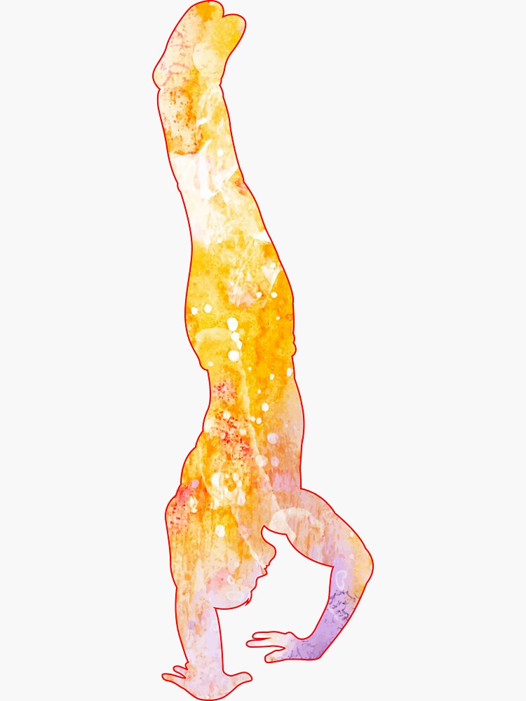 "Handstand in color" Sticker for Sale by abhaforce | Redbubble