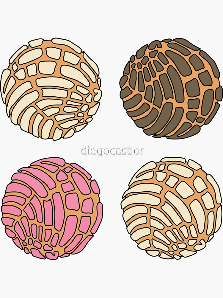 Pegatina «Paquete de pegatinas de conchas de pan dulce mexicano» de ...