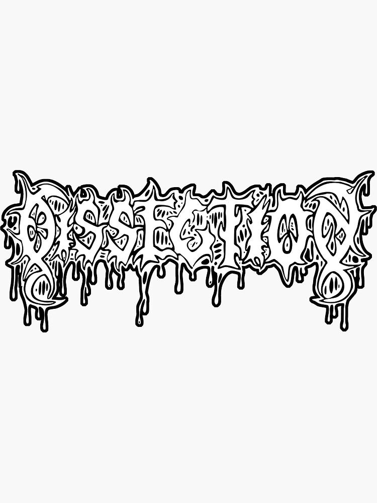 "Dissection Band Logo" Sticker by BrokenUpBands | Redbubble