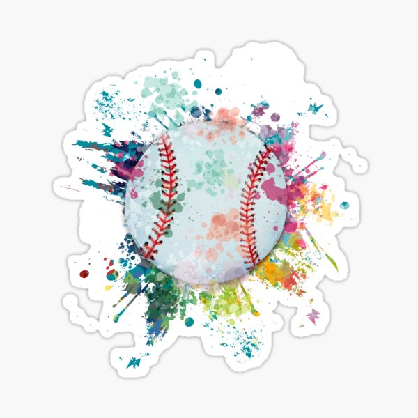 "Waterfabe Color Explosion Splash Design Baseball" Sticker by ...