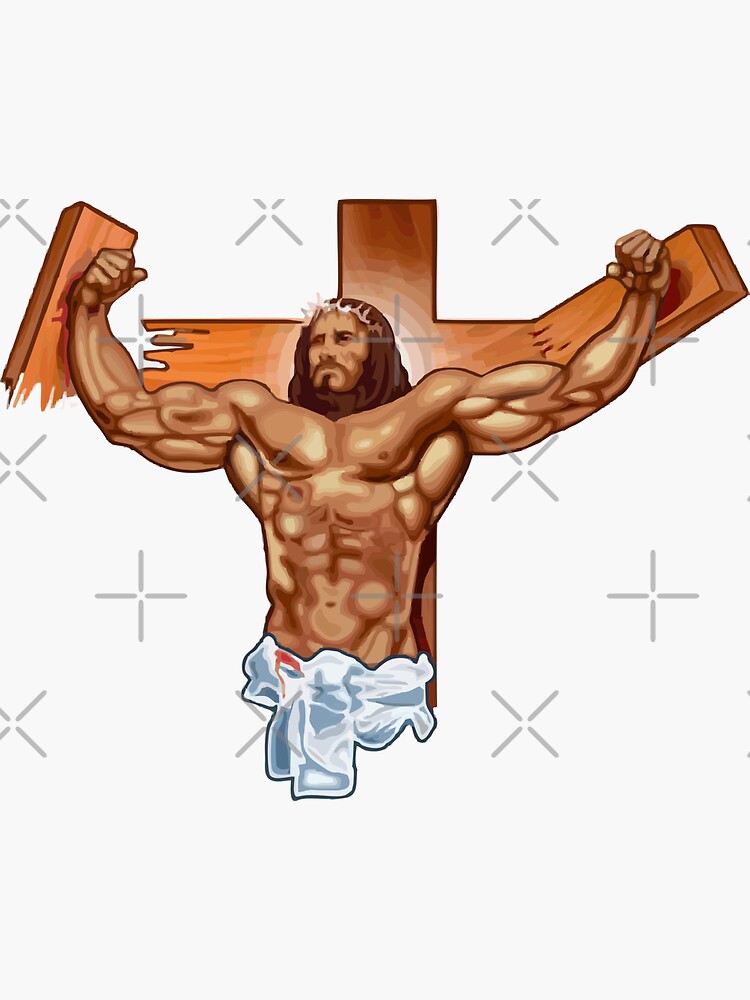 "Jesus The Original Strongman" Sticker by KURTUSMAXIMUS | Redbubble