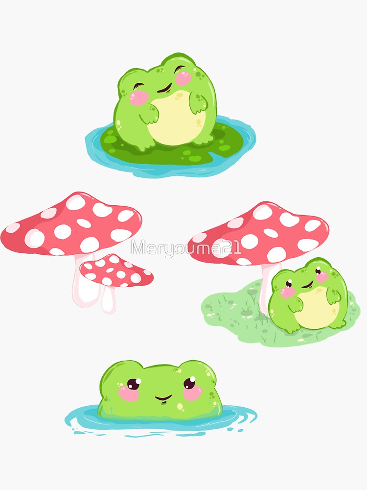 "Cute frog stickers " Sticker by Meryouma21 | Redbubble