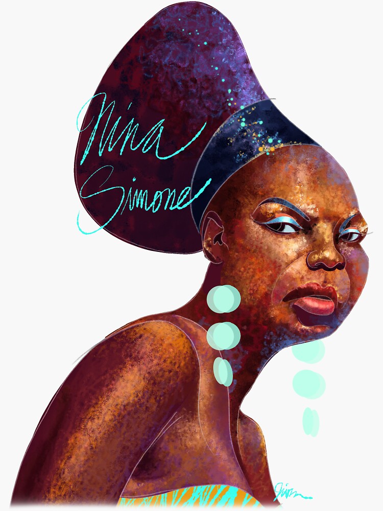 "Portrait of Nina Simone" Sticker for Sale by TrevorIrvin | Redbubble