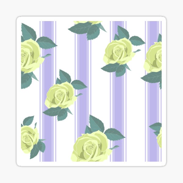 "Winter roses in blue stripes" Sticker for Sale by MadameCat-Art ...