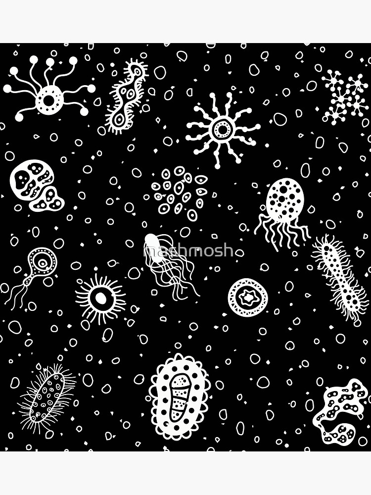 "Biological background illustration. Micro world concept. Hand drawn ...