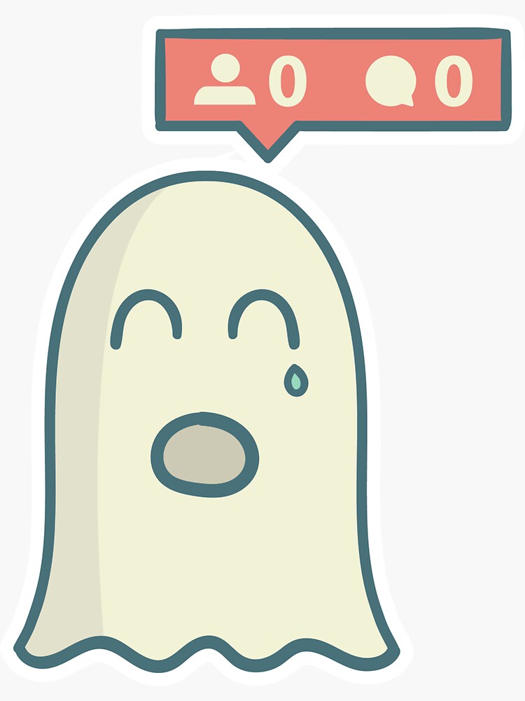 "Cute Ghost Notifications Social Media Without Friends Stickers ...