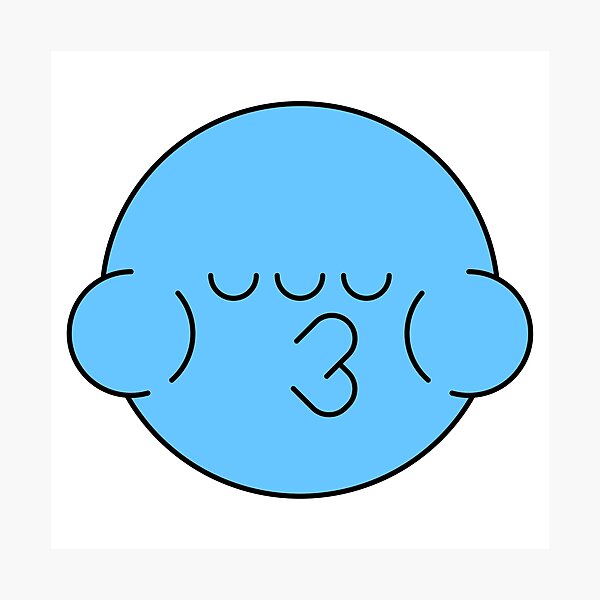 "Pucker Lips Blue Cute Monster Emoji" Photographic Print for Sale by ...