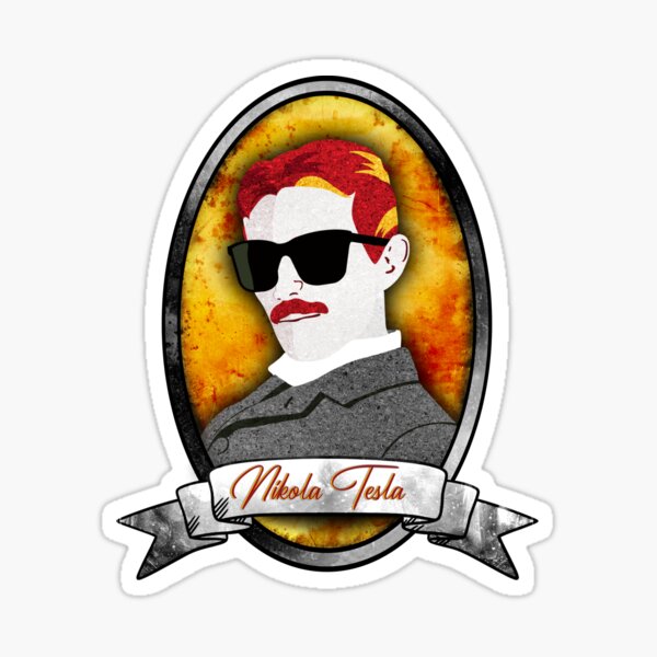 "Nikola Tesla Emblem" Sticker by ScienceNStuff | Redbubble