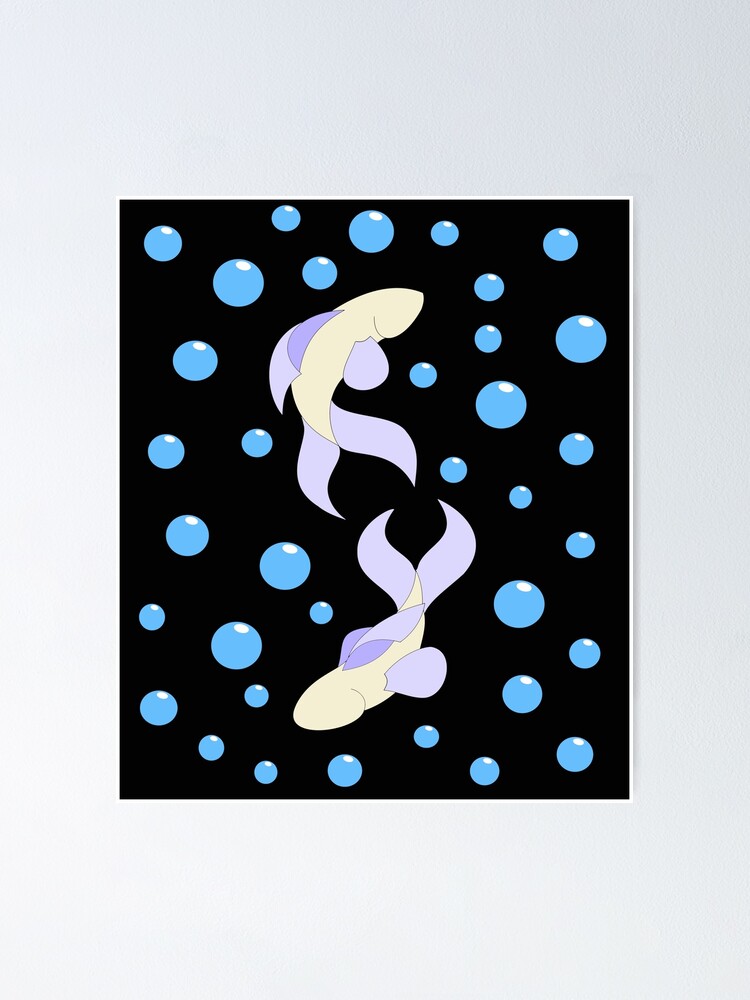 "Lila fishes and bubbles" Poster for Sale by Kharotus | Redbubble