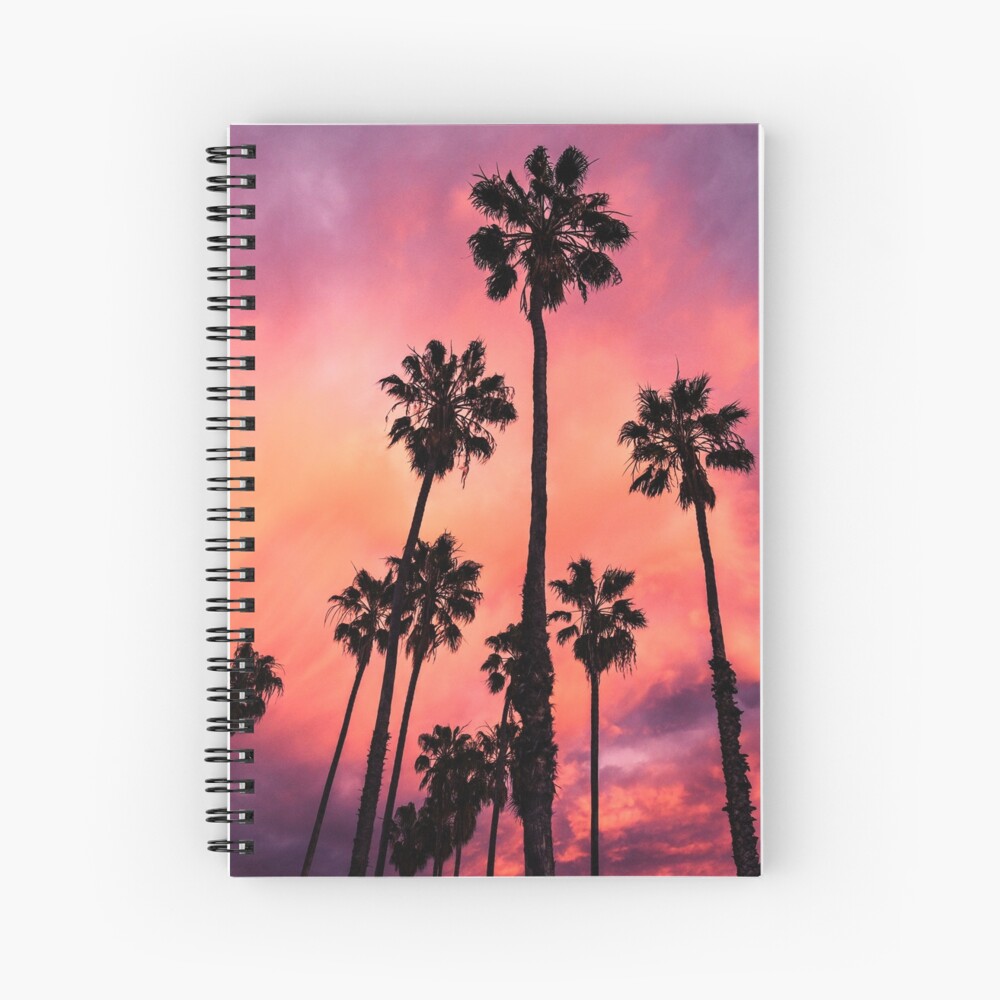 "Sunset Palm Trees" Spiral Notebook by Seven1107 | Redbubble