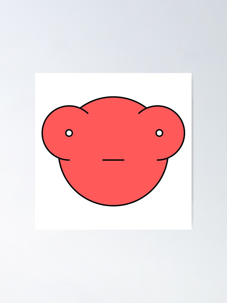 "Nonchalant Red Cute Monster Emoji" Poster by PosterpartyCo | Redbubble