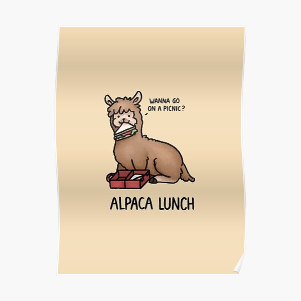 "Alpaca Lunch" Poster for Sale by drawforpun | Redbubble