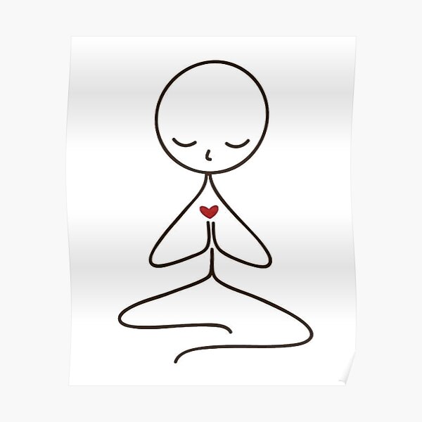 "meditating stick figure" Poster by Boddahs | Redbubble