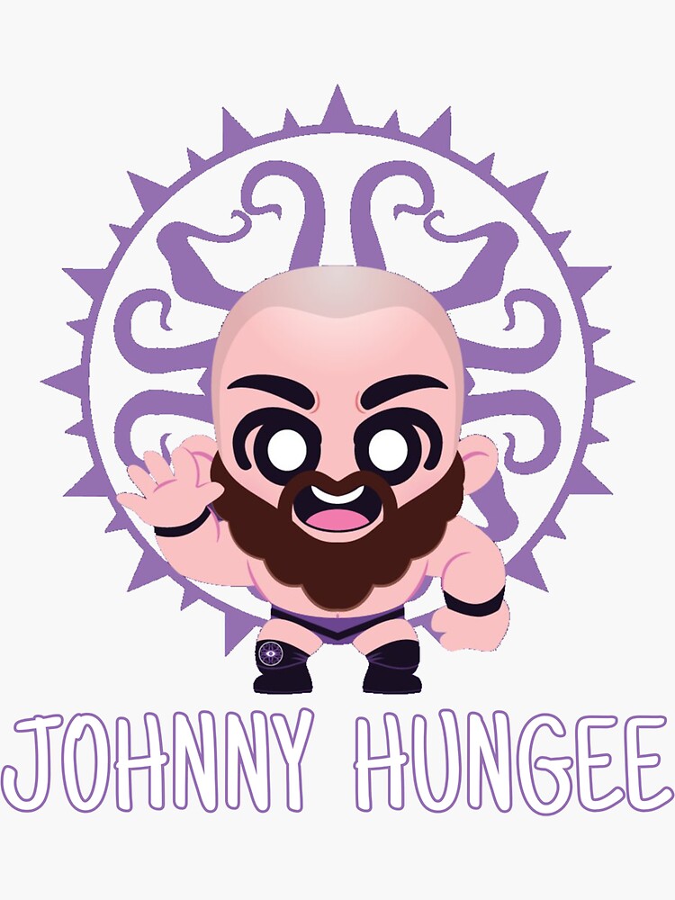 "Johnny Hungee" Sticker by WrestleTees | Redbubble